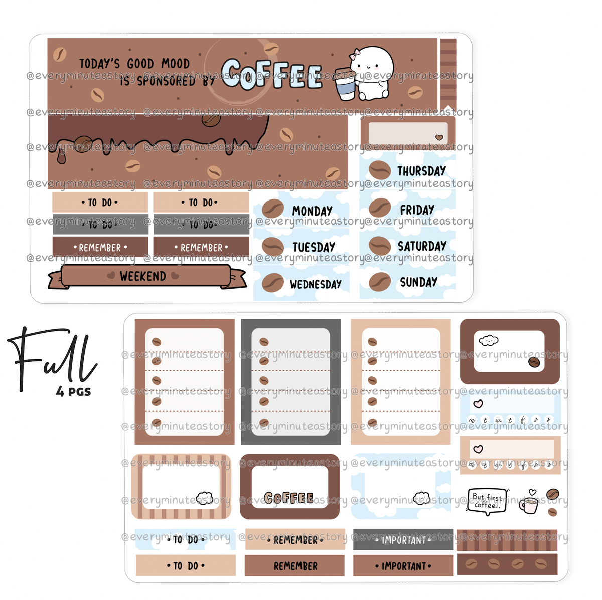 But First Coffee hand-drawn kit- mini and full kit – Every Minute A Story