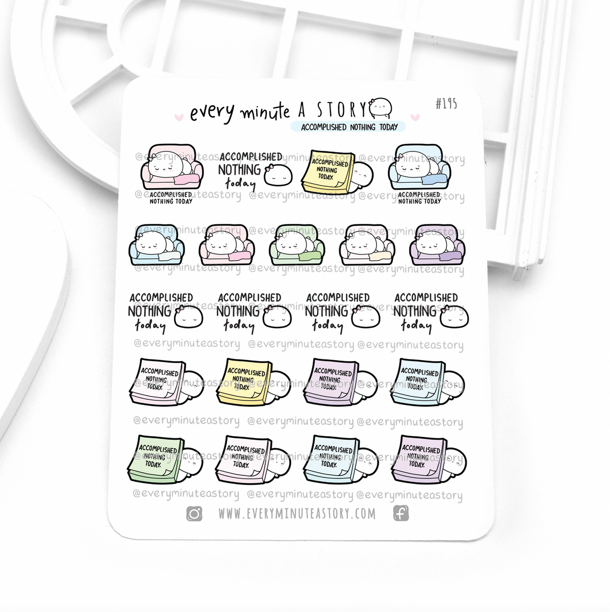 Accomplished nothing today stickers, work – Every Minute A Story