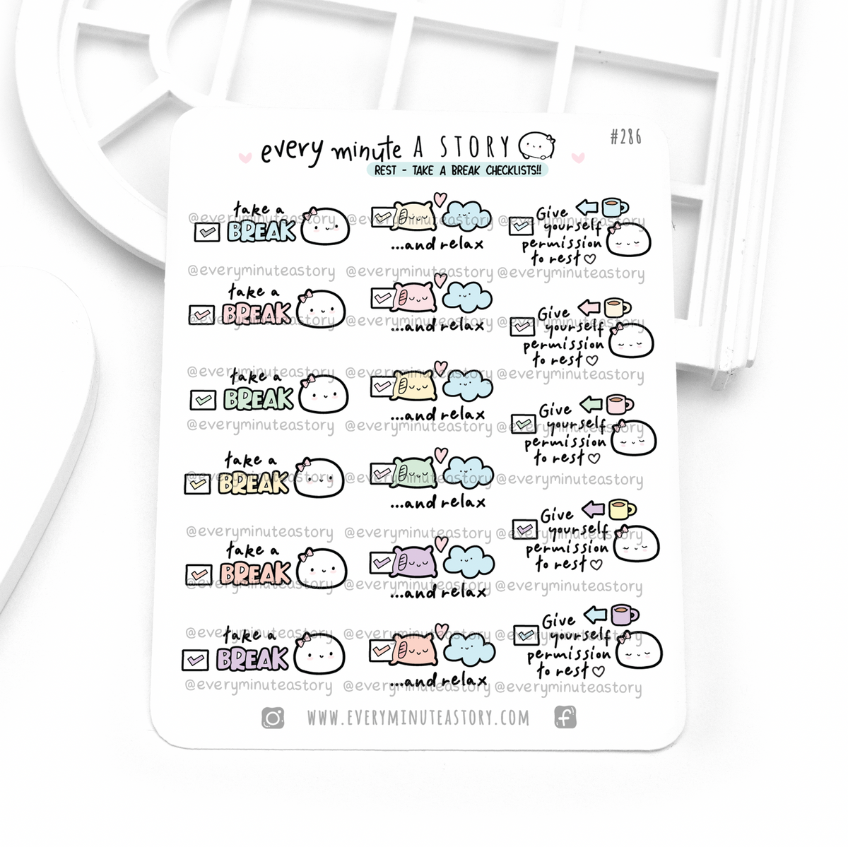 Rest, take a break checklists, work – Every Minute A Story