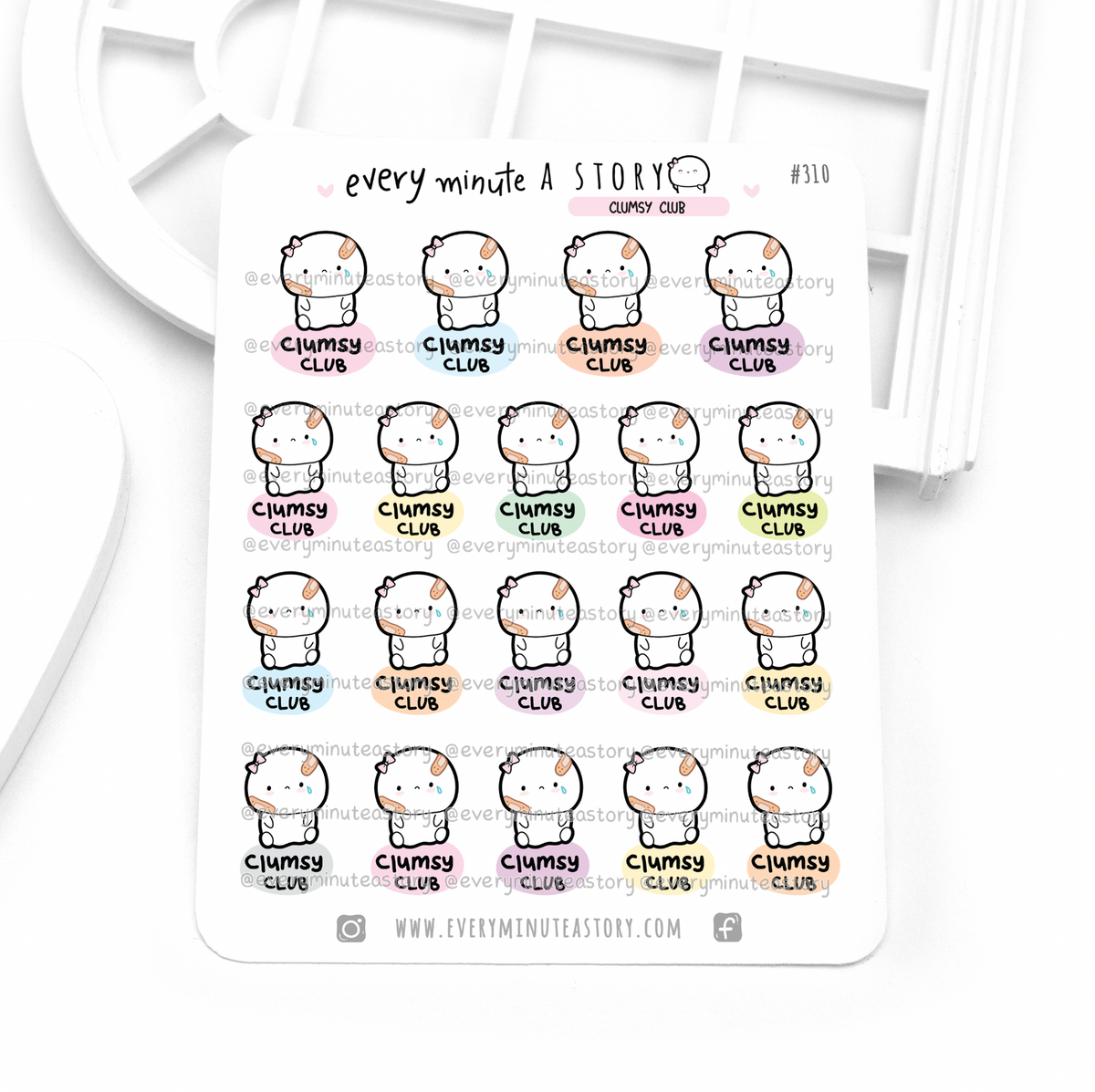 Clumsy club Beanie stickers, paper cut- LOW STOCK! – Every Minute A Story