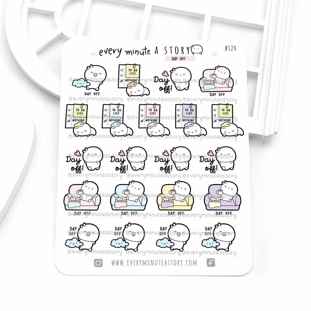 Day off, taking a break Beanie work planner stickers – Every Minute A Story