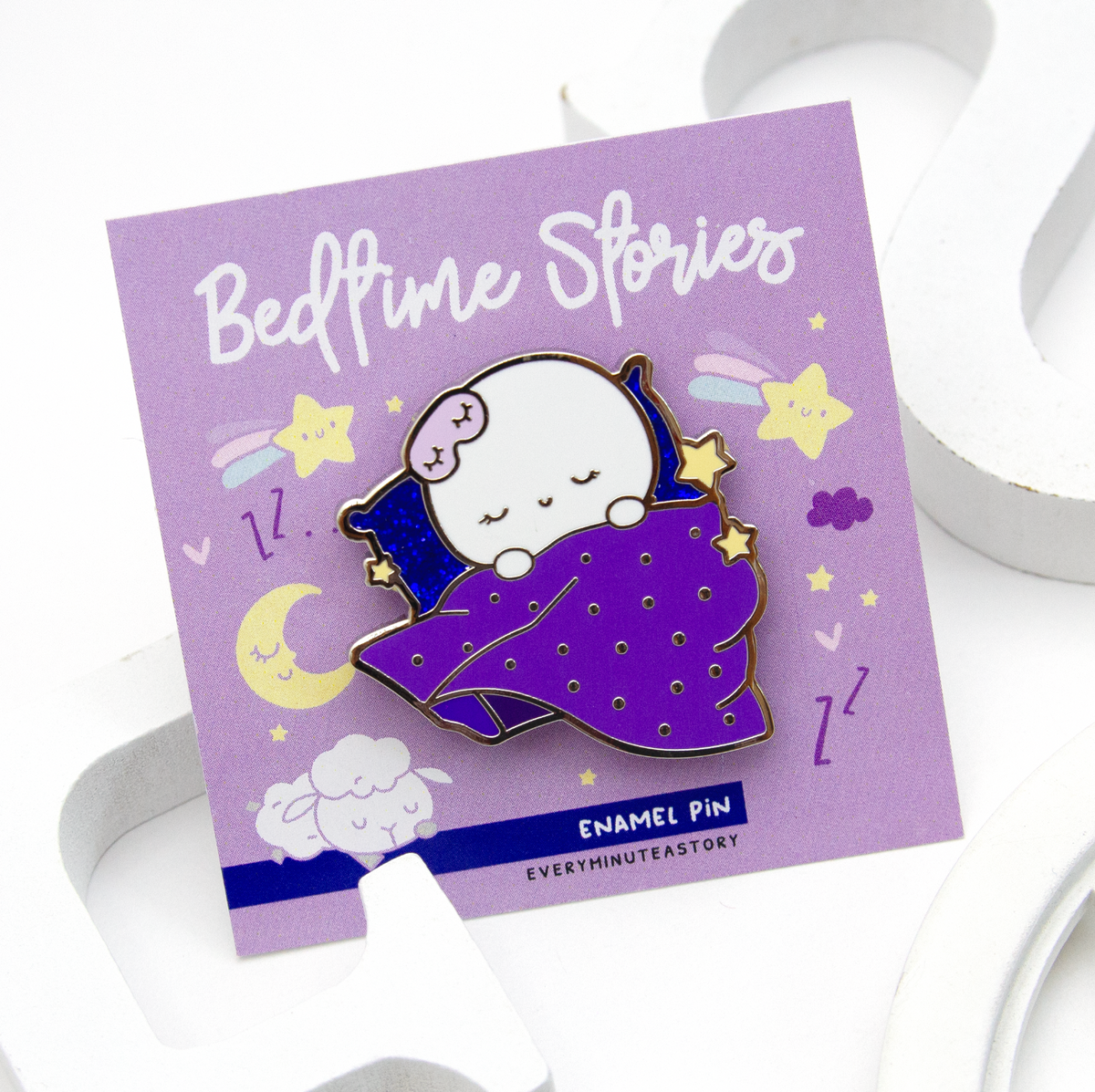 Bedtime Stories Beanie glitter enamel pin- Limited Stock! Limit 2/orde ...
