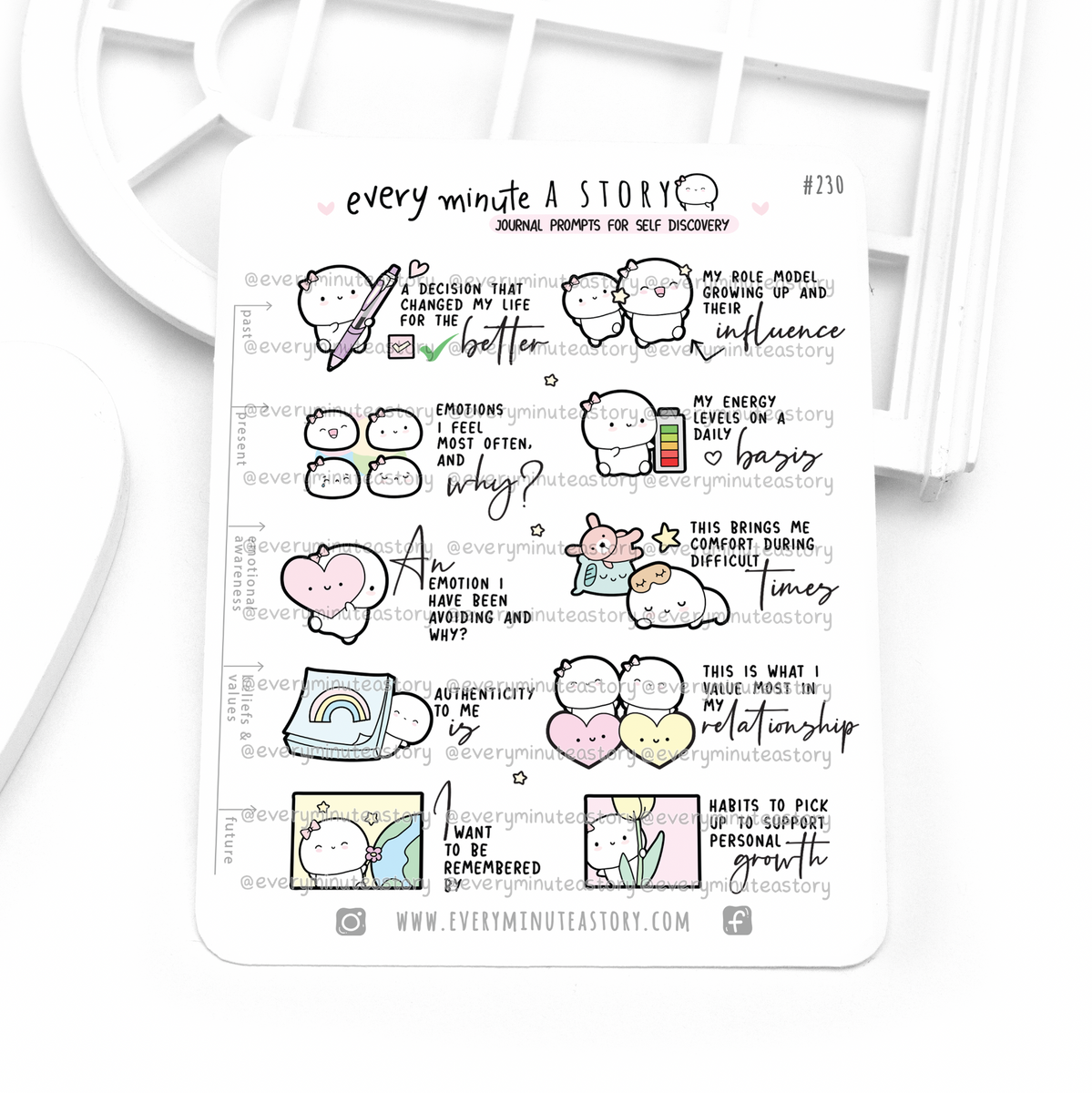 Journal prompts for self discovery stickers, self love – Every Minute A ...
