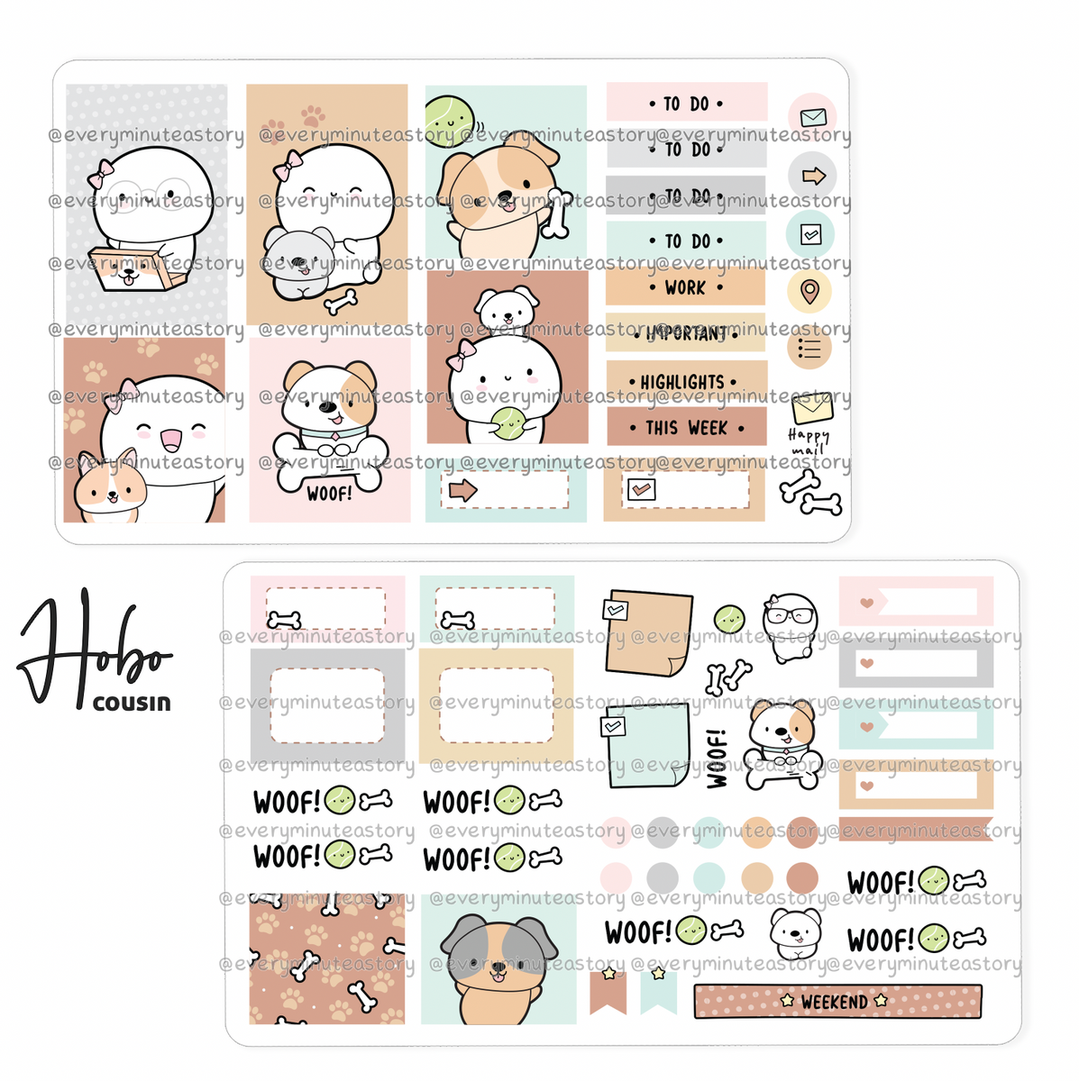 Pawsitive vibes only- puppy, dog Hobonichi cousin kit – Every Minute A ...