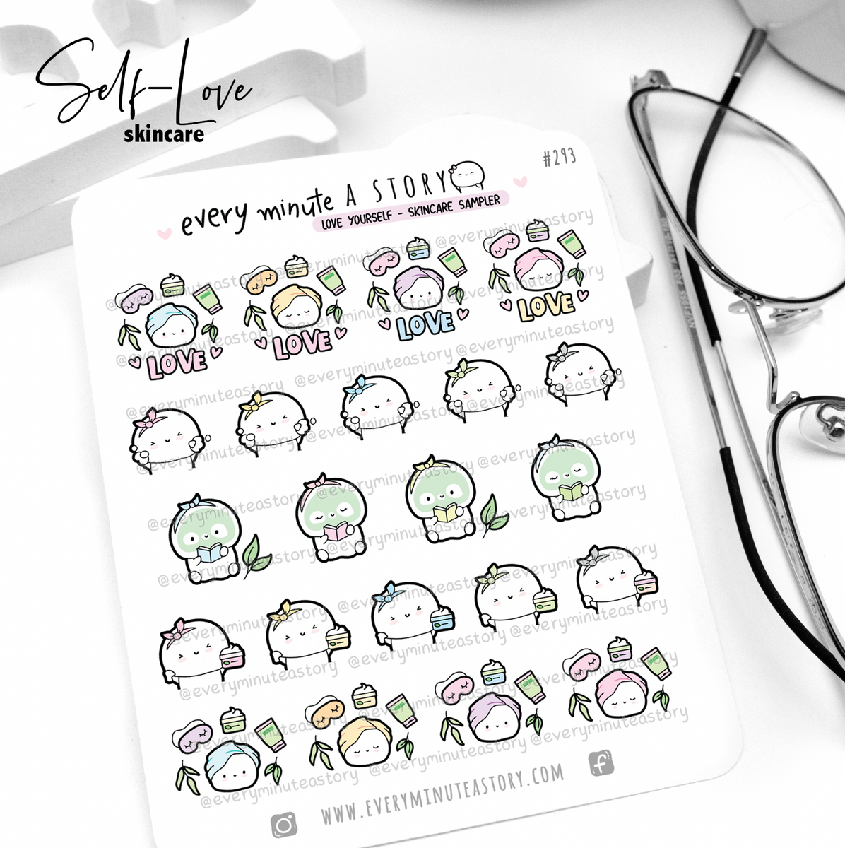 Skin care/self love stickers – Every Minute A Story