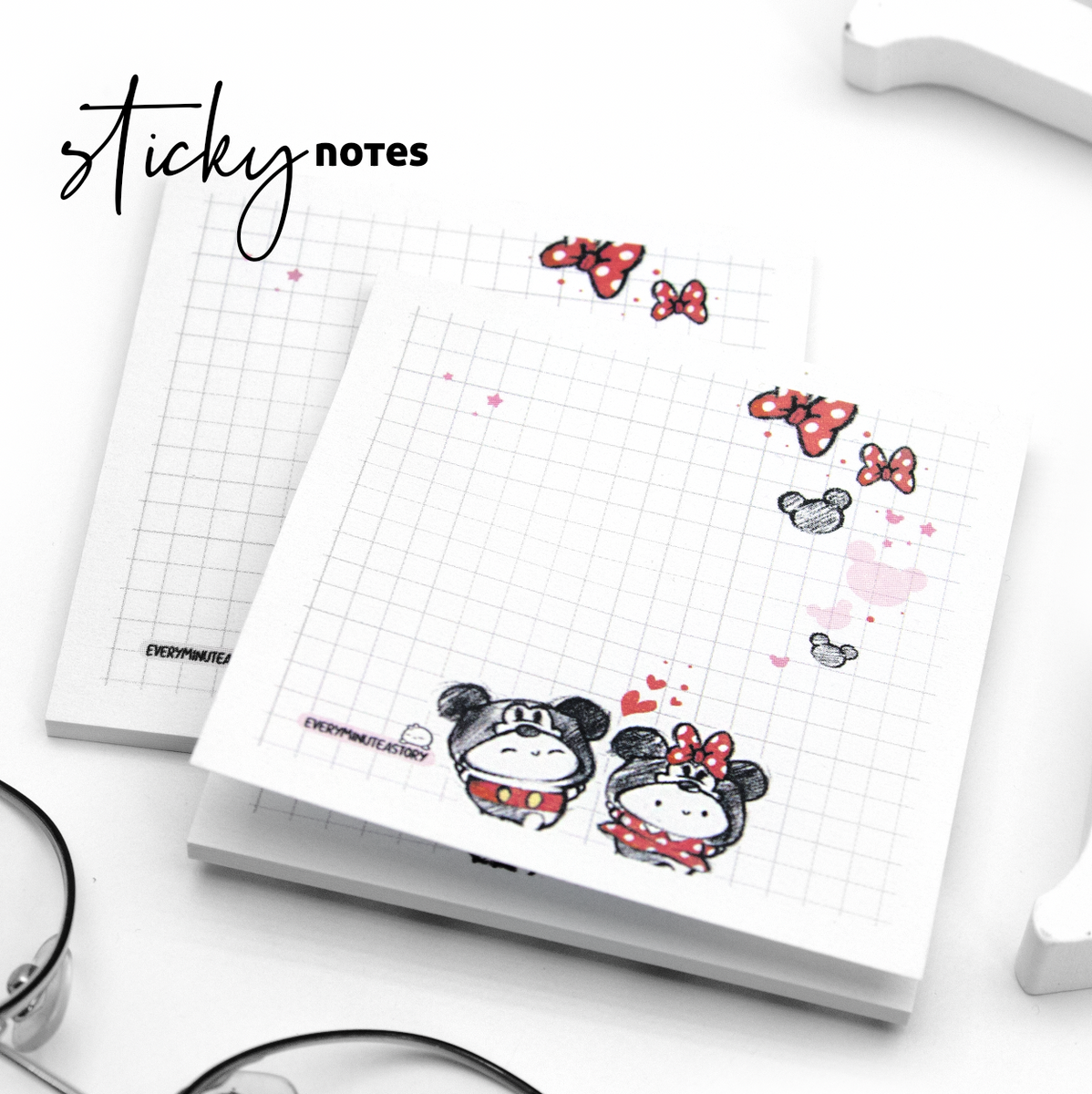 OOPS Beanie Mickey Minnie onesie sticky notes- Low Stock! Limit 2/orde ...