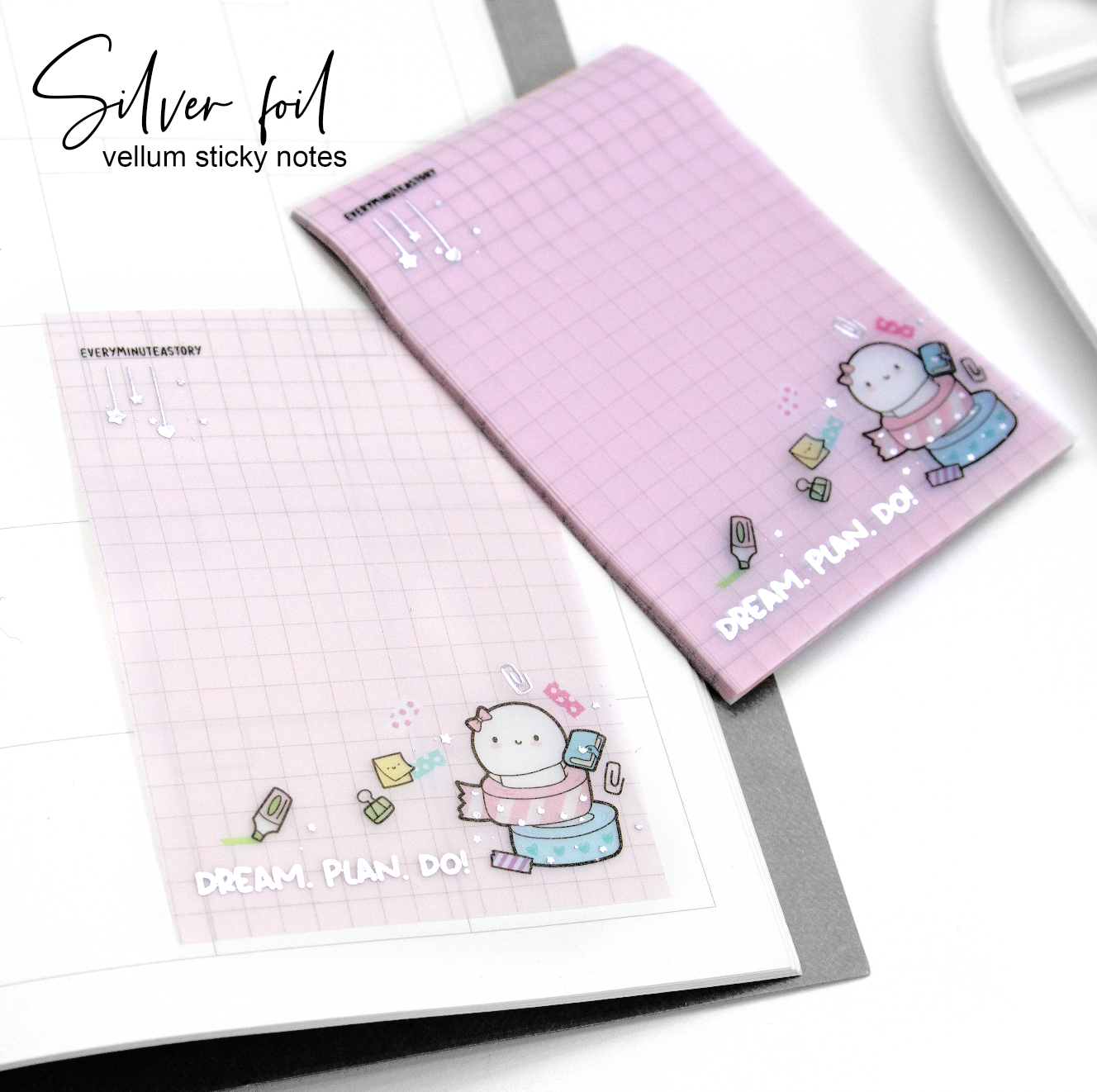 Dream.Plan.Do, foiled Vellum Sticky notes-Limited stock, limit 1/order ...