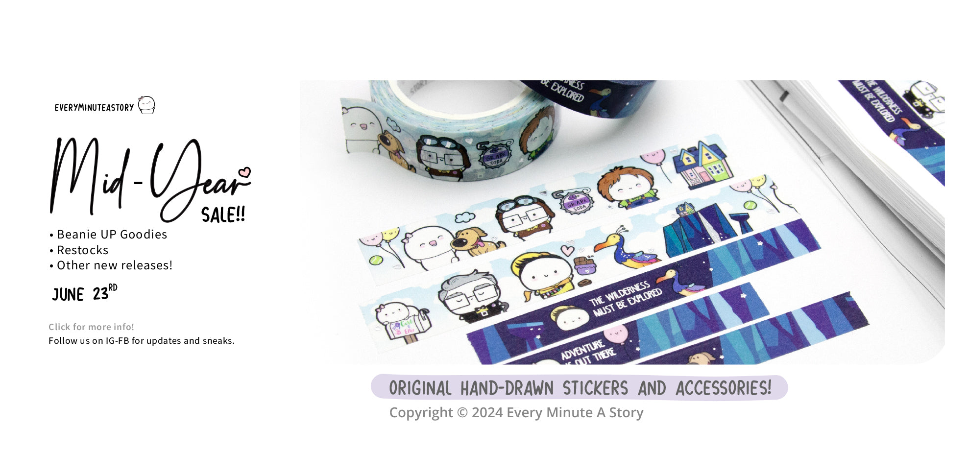 Cute Hand Drawn Stickers – Every Minute A Story