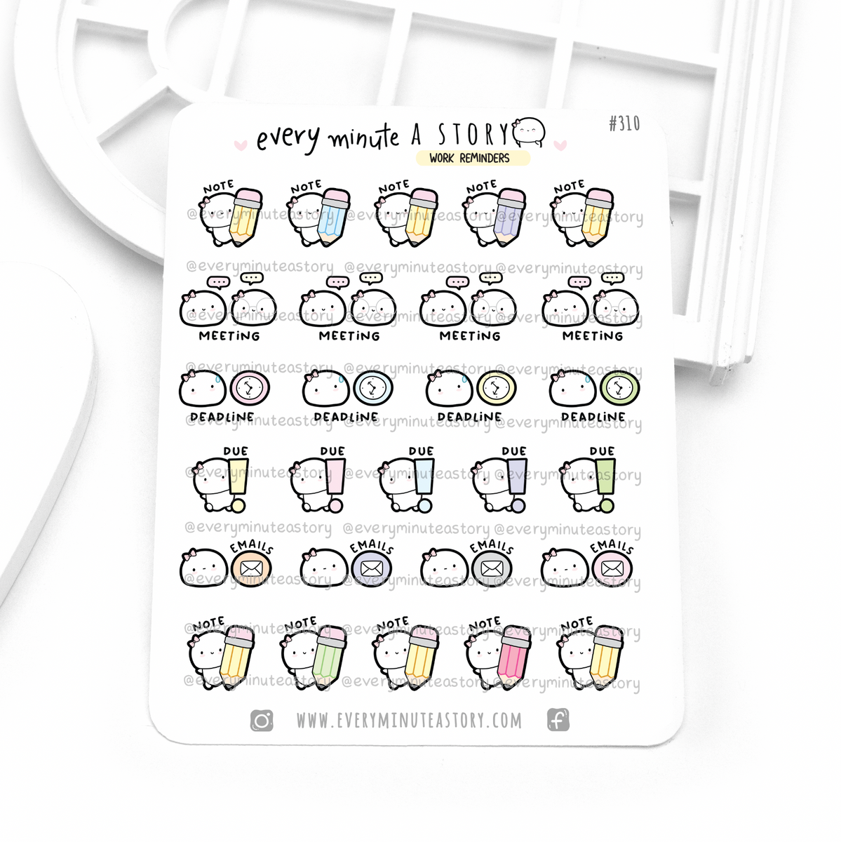 Work reminder stickers/icons, deadline, emails, meeting – Every Minute ...