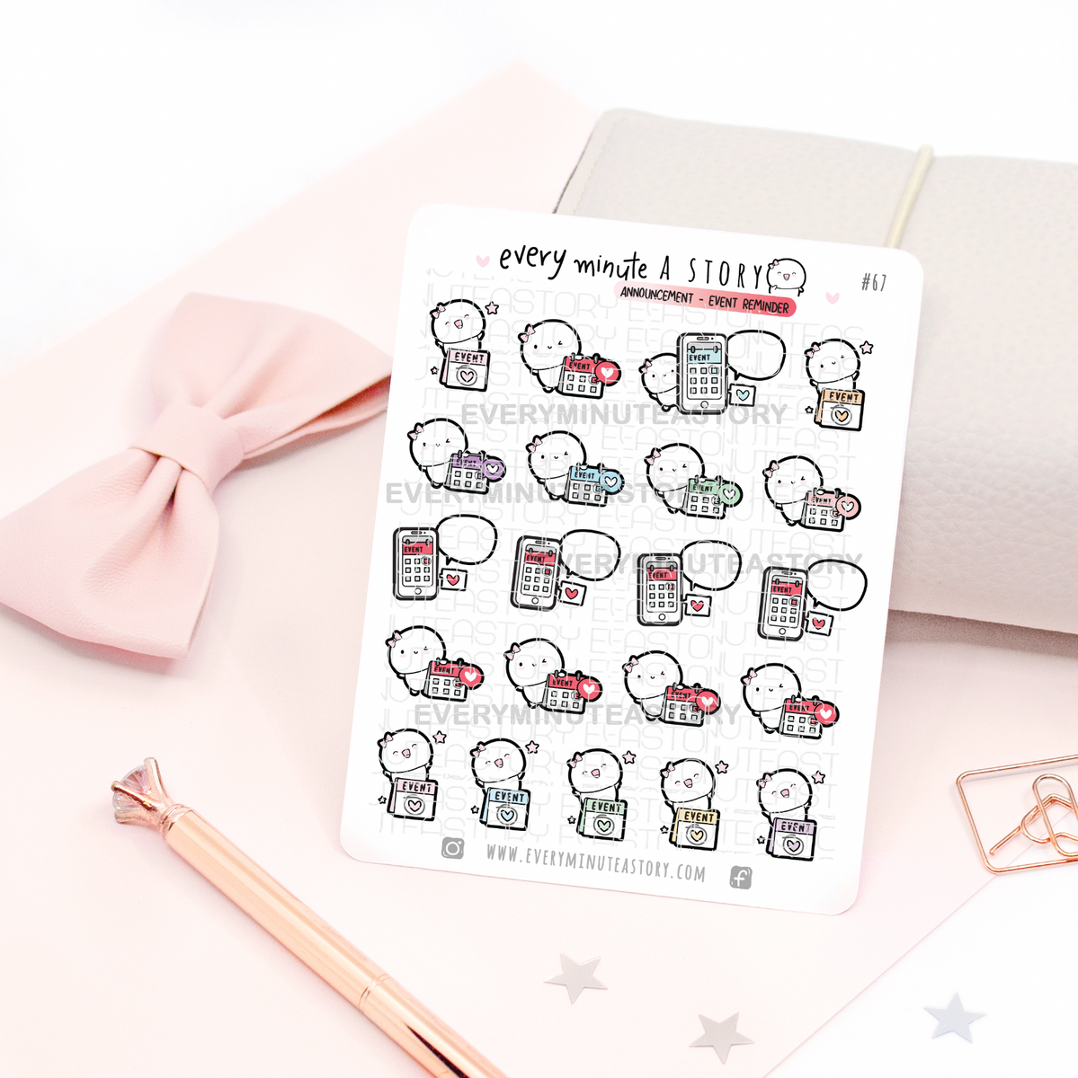 Announcement, event reminder, important date stickers – Every Minute A ...