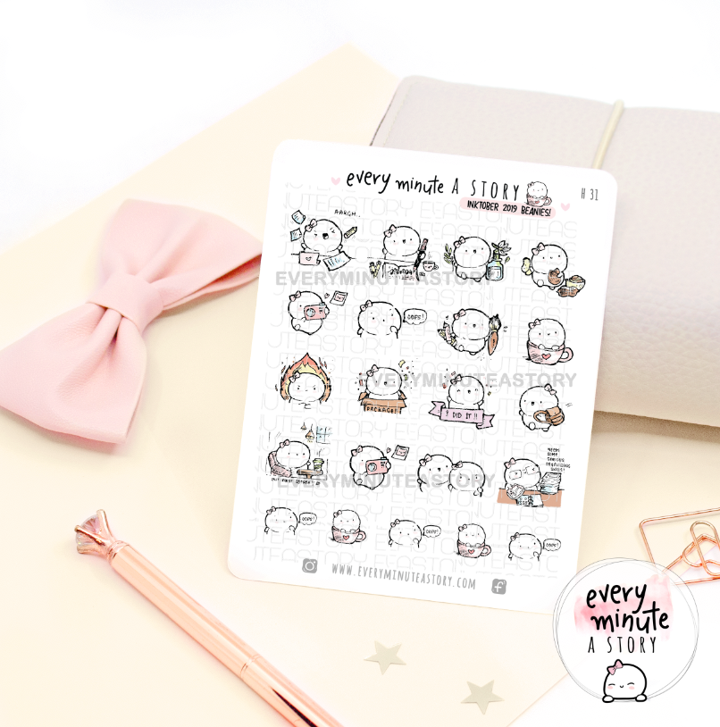 Inktober 2019 Stickers | Hand-drawn- LIMITED EDITION! – Every Minute A ...