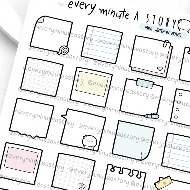 Mini write-in notes stickers – Every Minute A Story