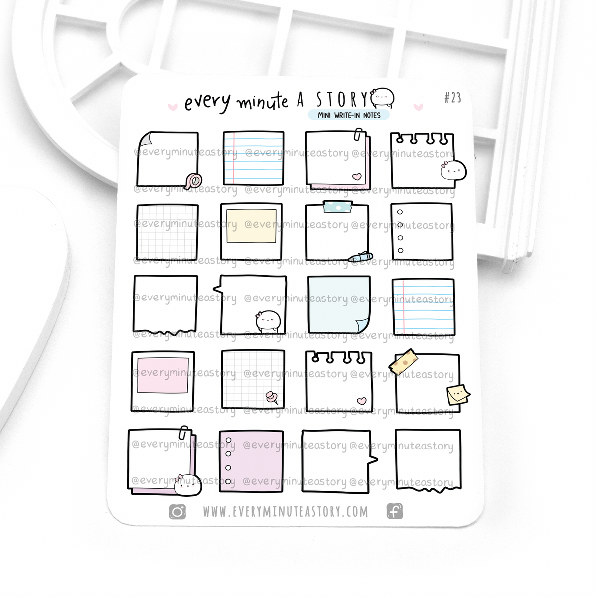 Mini write-in notes stickers – Every Minute A Story
